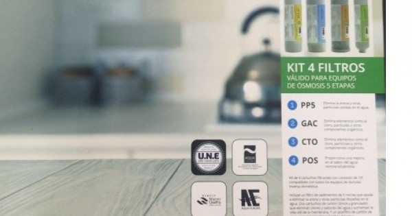 Filtros Ósmosis más Membrana 50 GPD Kit 4 | Aqua Fuerte
