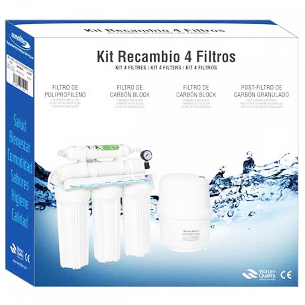 Filtros Agua Osmosis Kit 4 Básico | Aquafuerte